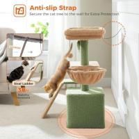 China Cat Tree for Indoor Cats, Sisal Scratching Ramp, Cozy Hammock and Removable Top Bed Perch for Kittens, Green for sale