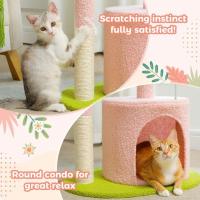 China Flower Cat Tree for Indoor Cats, Small Cat Tower with Sisal Scratching Post, Soft Condo, Plush Perches, Fluffy Balls, Cat Toys for sale