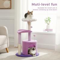 China Flower Cat Tree for Indoor Cats, Small Cat Tower with Sisal Scratching Post, Soft Condo, Plush Perches, Fluffy Balls, Cat Toys for sale