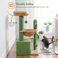 China 4-in-1 Cactus Cat Tree for Indoor Cat, Small Cat Tower with Large Condo, Scratching Post, Deep Hammock, Cozy Top Perch, Cat Toys for sale