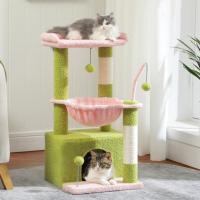China 4-in-1 Cactus Cat Tree for Indoor Cat, Small Cat Tower with Large Condo, Scratching Post, Deep Hammock, Cozy Top Perch, Cat Toys for sale