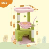 China 4-in-1 Cactus Cat Tree for Indoor Cat, Small Cat Tower with Large Condo, Scratching Post, Deep Hammock, Cozy Top Perch, Cat Toys for sale