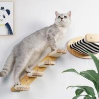 China 3Pcs Luxury Halloween Cat Hammock Four Step Sisal Stairways Scratching Posts Set Wall Mounted Eco-Friendly Durable Wooden for sale