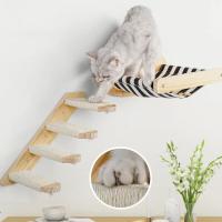 China 3Pcs Luxury Halloween Cat Hammock Four Step Sisal Stairways Scratching Posts Set Wall Mounted Eco-Friendly Durable Wooden for sale