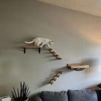 China 3Pcs Luxury Halloween Cat Hammock Four Step Sisal Stairways Scratching Posts Set Wall Mounted Eco-Friendly Durable Wooden for sale