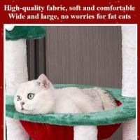 China Modern Luxury Cat Tower Sisal Scratching Board Christmas Tree Design Soft Plush Cat Bed Indoor Cat Toy Xmas Gift Wood Material for sale