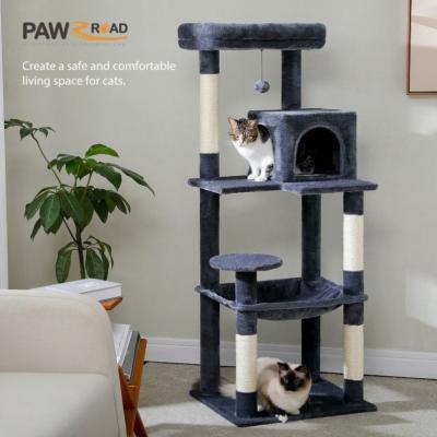 China Multi-Level Cat Tree for Indoor, Large Cat Tower with Sisal Scratching Post, Large Condo, Cat Scratcher, Cat Toys, 6 Colors for sale