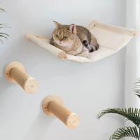 China Solid Wood Wall Mounted Climbing Frame Modern Eco-Friendly Cat Wall Jumping Platform Corner Viewing Platform Cat Bed Hammock for sale
