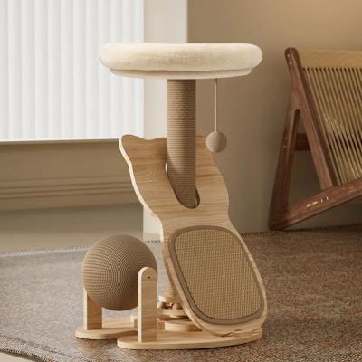 China Premium Luxury Solid Wood Cat Scratching Condo Metal Climbing Frame for Halloween & Christmas Decorations for sale