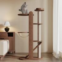 China Luxury Plush Cat Climbing Frame Eco-Friendly 4-Level Compact Design Space-Saving for Small Apartments Carton Packed for sale