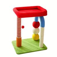 China Multifunctional Eco-Friendly Cat Toy Nest Wood Column Jumping Platform Plush Toy Grinding Claw Climbing Frame Combination Pet for sale