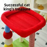 China Multifunctional Eco-Friendly Cat Toy Nest Wood Column Jumping Platform Plush Toy Grinding Claw Climbing Frame Combination Pet for sale