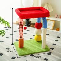 China Multifunctional Eco-Friendly Cat Toy Nest Wood Column Jumping Platform Plush Toy Grinding Claw Climbing Frame Combination Pet for sale