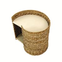 China Round Airy Water Hyacinth Cat Bed Modern Design Multi-functional Comfortable Customizable Size Carton Packing for sale