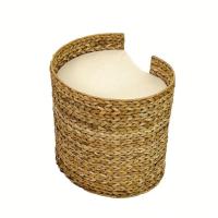 China Round Airy Water Hyacinth Cat Bed Modern Design Multi-functional Comfortable Customizable Size Carton Packing for sale