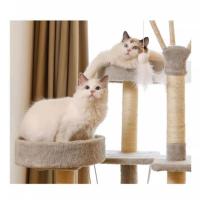 China Hot Sale Modern & Cute Cat Scratcher Tower Large Sisal Wood Furniture with Pet House & Rope Toys for Cats for sale