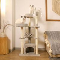 China Hot Sale Modern & Cute Cat Scratcher Tower Large Sisal Wood Furniture with Pet House & Rope Toys for Cats for sale