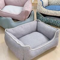 China Wholesale Four Seasons Luxury Waterproof Dog & Cat Beds Collapsible Travel Eco-Friendly Durable Cotton Linen Modern for sale