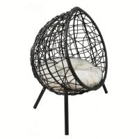 China High Quality PE Rattan Handmade Wicker Cat Cave Bed with Solid Pattern Eco-Friendly Washable Cushion for sale