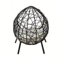 China High Quality PE Rattan Handmade Wicker Cat Cave Bed with Solid Pattern Eco-Friendly Washable Cushion for sale