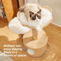 China Modern Luxury Cat Tree Tower Aesthetic Wood Furniture with Flower Platforms for Large Cats Cat Condo Scratching Posts for sale