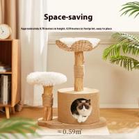 China Modern Luxury Cat Tree Tower Aesthetic Wood Furniture with Flower Platforms for Large Cats Cat Condo Scratching Posts for sale