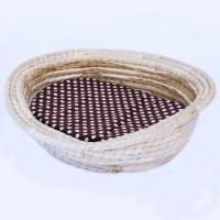 China Luxury Hand Woven Natural Classic Water Hyacinth Banana Leaf Cat Bed Cave Carton All Seasons Hand Washable for sale