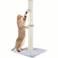 China Modern Stable Design Cat Scratching Post Two-Section Vertical Sisal Material Safe for Cats Wood Cat Climbing Frame Tree Carton for sale