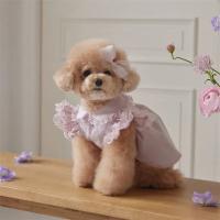 China Pet Princess XS Size Lace Dress for Small Dogs Summer Teddy Bear Dog Clothes with Fly Sleeves for Birthday & Christmas for sale