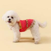 China Cute Sleeveless Striped Polyester Vest for Small Dogs Puppies Miniature Pomeranians Soft Lace Machine Washable Autumn Christmas for sale