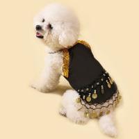 China Cute Sleeveless Striped Polyester Vest for Small Dogs Puppies Miniature Pomeranians Soft Lace Machine Washable Autumn Christmas for sale