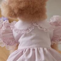 China Cute Striped Polyester XS Size Pet Princess Lace Dress Small Dogs Cats Teddy Bear Summer Coat Flying Sleeves Halloween Christmas for sale
