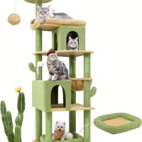 China Flower Luxury Cat Tree Multi-Level Cat Tower Sisal Scratching Posts Hammock Ramp Top Perch Cat Condo Outdoor Eco-Friendly for sale