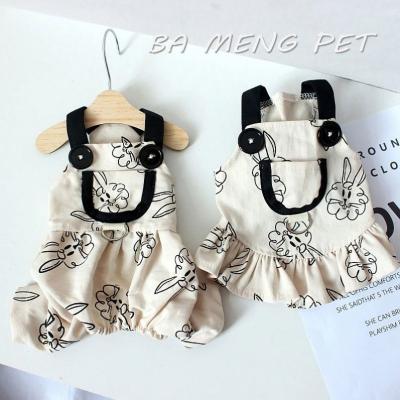 China 100% Cotton Pet Dog Jumpsuits Comfortable Rabbit Print Puppy Skirt Dog Clothes for Cats for Summer Winter for Easter Holidays for sale