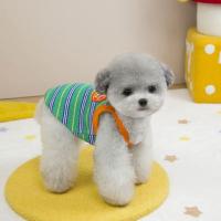 China Small Dog Cute Halloween Vest Solid Striped Pattern Cool Thin T-Shirt Outfit for Pomeranian Chihuahua Cats for sale