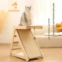 China Modern Style Cat Tower Collapsible Wood Cat Condo Grip Wear Chip-Resistant Cat Scratcher Pet Toys Accessories Carton Packaging for sale
