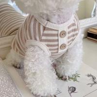 China Summer New Soft Polyester Pet XL Dog Sweatshirt Small Puppy Clothes Stripes Bichon Chihuahua Dog Vest Cat Halloween Coat for sale