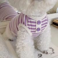 China Summer New Soft Polyester Pet XL Dog Sweatshirt Small Puppy Clothes Stripes Bichon Chihuahua Dog Vest Cat Halloween Coat for sale
