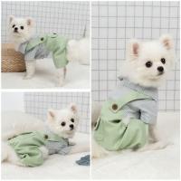 China New Striped Dog Overalls Adjustable Thin Breathable Pet Clothes for Small Dogs Cute Denim Summer Outfit for sale