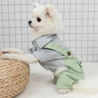 China New Striped Dog Overalls Adjustable Thin Breathable Pet Clothes for Small Dogs Cute Denim Summer Outfit for sale