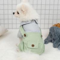 China New Striped Dog Overalls Adjustable Thin Breathable Pet Clothes for Small Dogs Cute Denim Summer Outfit for sale
