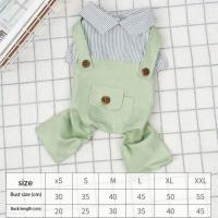 China New Striped Dog Overalls Adjustable Thin Breathable Pet Clothes for Small Dogs Cute Denim Summer Outfit for sale