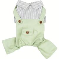 China New Striped Dog Overalls Adjustable Thin Breathable Pet Clothes for Small Dogs Cute Denim Summer Outfit for sale