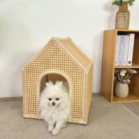 China Custom Modern Indoor Portable Rattan Cat & Dog Bed House Tent Cave with Removable & Washable Cover Durable All Seasons for sale