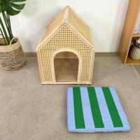 China Custom Modern Indoor Portable Rattan Cat & Dog Bed House Tent Cave with Removable & Washable Cover Durable All Seasons for sale