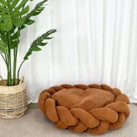 China New DIY Hand-woven Cat Dog Litter Creative Machine Wash 6cm Thick Suede High-end Dog Bed Pet Nest for sale
