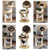 China Eco-friendly Luxury Halloween Cat Scratching Tree Sisal Litter Weaving House Rack Climbing Shelf Picture Toys 4 Levels & Above for sale