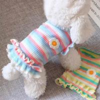China Rainbow Flower Small Dog Dress Cute Cat Clothes Summer Cooling Dog Clothes for Small Dog Vest Spring Soft Cat Dress Pet Clothes for sale