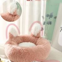 China Cartoon Cat Bed Pet Nest Super Soft Warm Round Pet for Bed Semi Enclosed Dog and Cat House 2 in 1 Sleeping Bag Cat Princess Bed for sale
