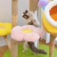 China Wood Floral Cat Tree Modern Cat House Luxury Scratching Post for sale